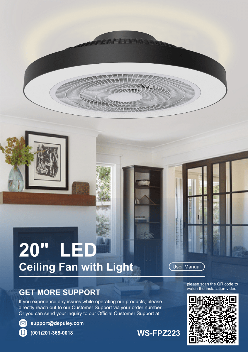 WS-FPZ223 | 20” LED All-in-one Smart Ceiling Fan with Light User Manua ...