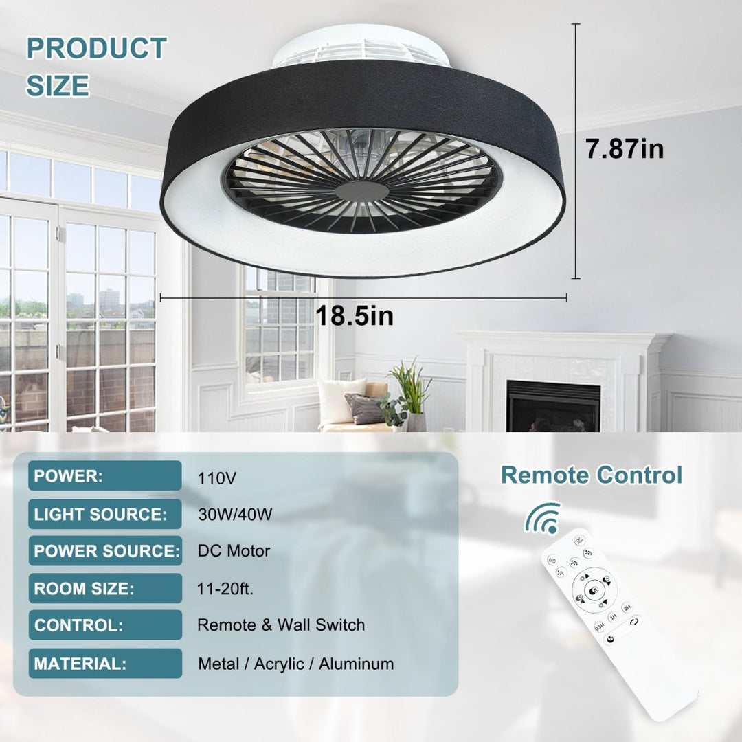 Flush Mount Indoor Ceiling Fans HOMCOM Mount Ceiling Fan With Light,