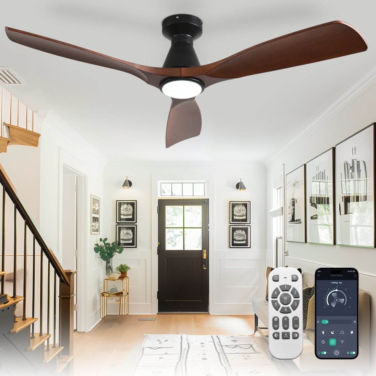 Remote Control Kit for Depuley 52 60 72 inch Ceiling Fans, LED/No Light ...