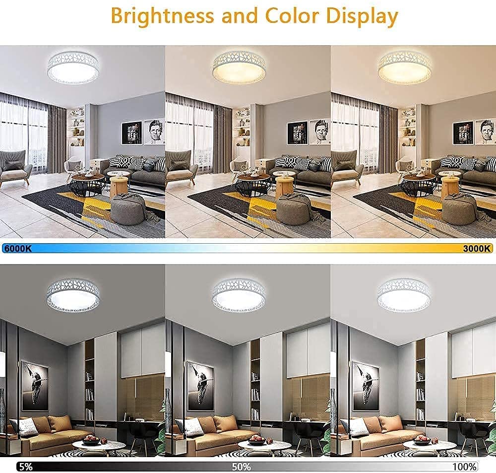 DINGLILIGHTING DLLT 35W LED Ceiling Light Dimmable Modern White Ceiling ...