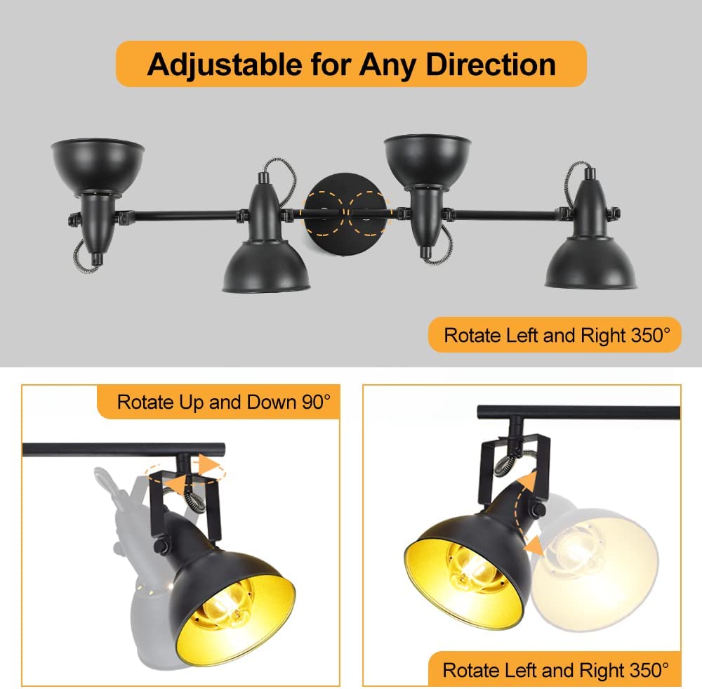 Depuley Flexible Track Light Kit, Black Ceiling Tracking Lights Fixture ...